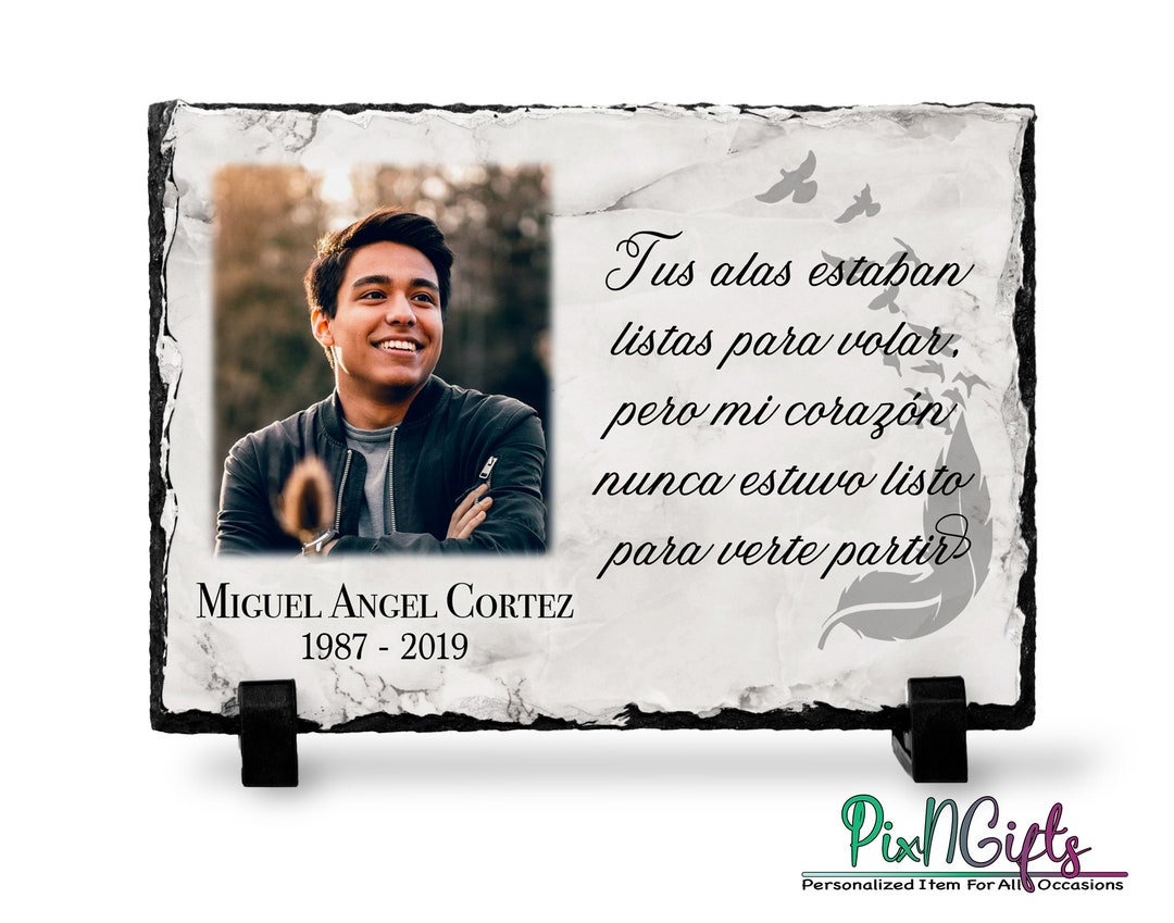 Spanish Memorial Slate Plaque, Custom Name Loss Gift, Memorial Poem on ...