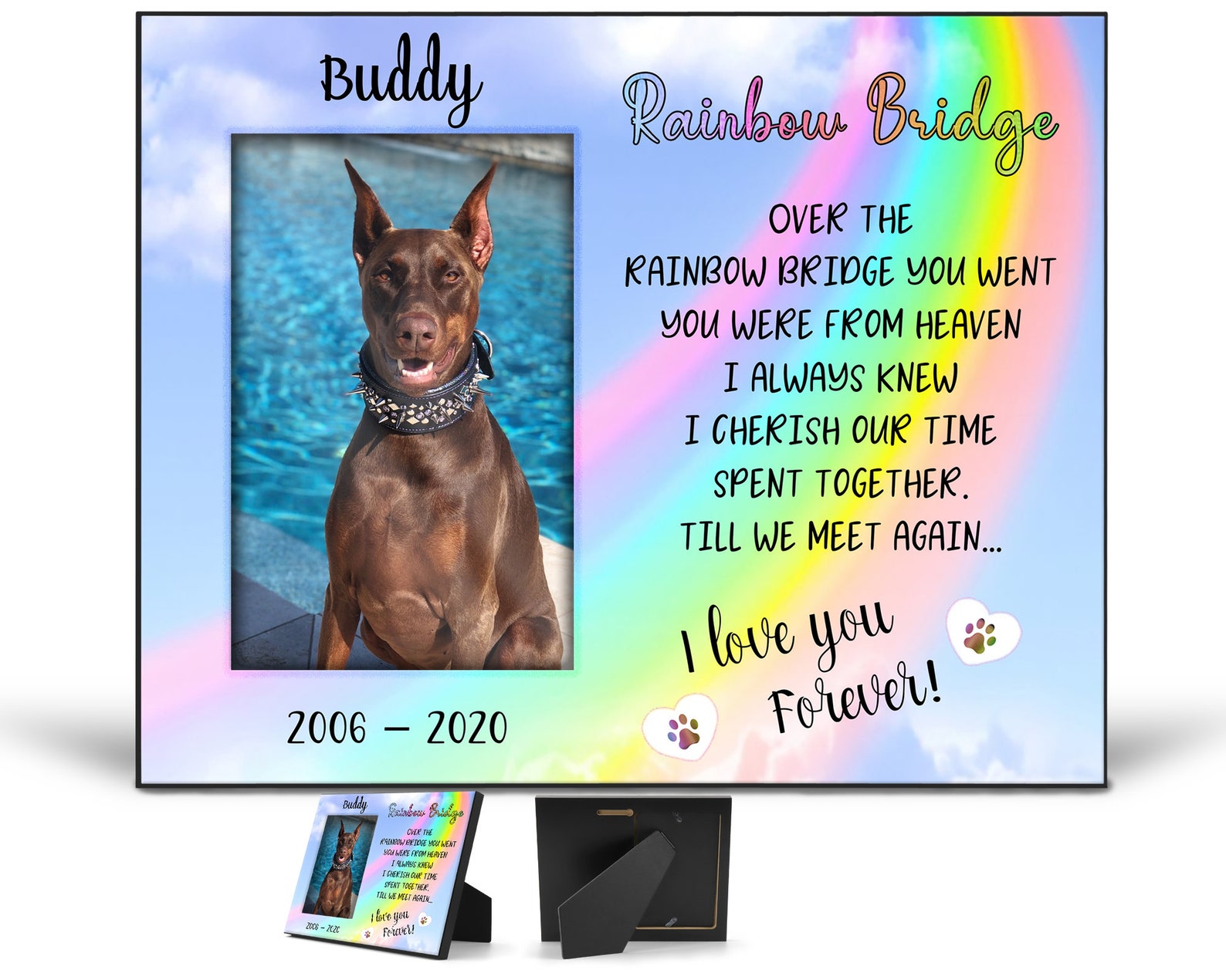 Rainbow Bridge Poem Frame Personalized Photo Picture Frame - Etsy
