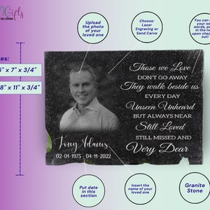 Memorial Outdoor Granite Plaque, Personalized Memorial Stone, Sympathy ...