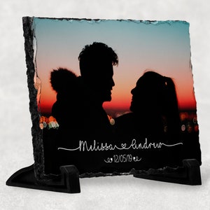 Personalized Wedding Photo Slate Slab, Engagement Gift, Personalized ...