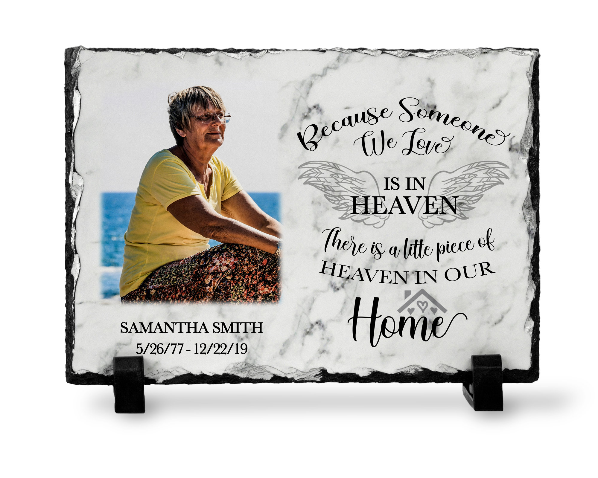 Memorial Slate Personalized Photo Slate Plaque Memorial Rock - Etsy