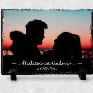 Personalized Wedding Photo Slate Slab, Engagement Gift, Personalized ...