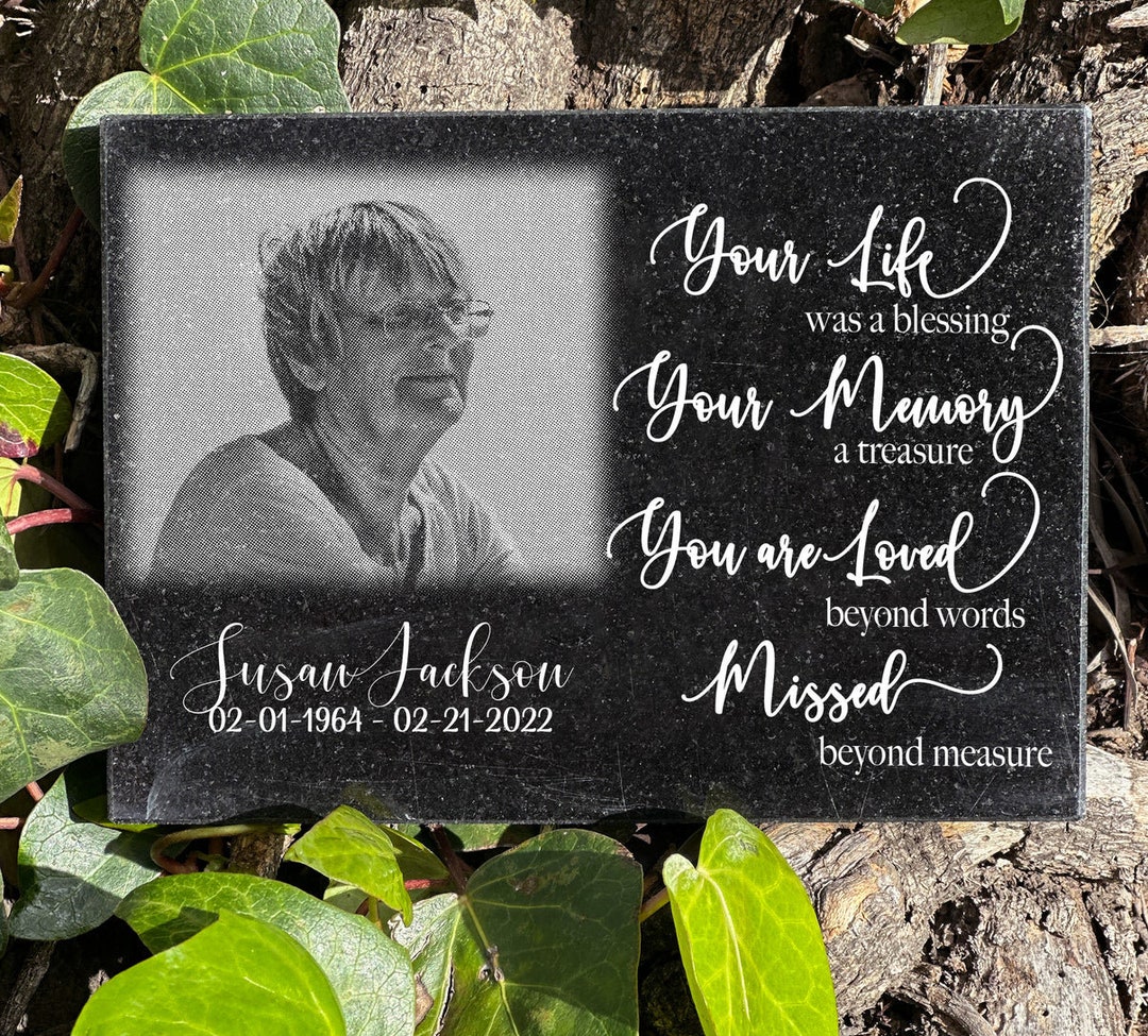 Memorial Outdoor Granite Plaque, Personalized Loss of Loved One ...