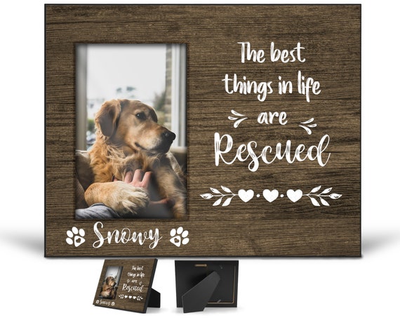 Personalized Wood Design Pet Photo Picture Frame Adopted Pet | Etsy