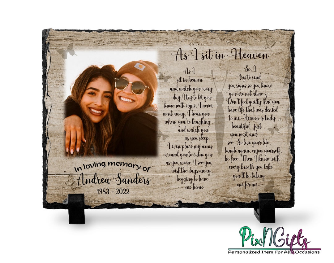 Personalized Memorial Slate Plaque - Sympathy Gift for Loss of a Loved ...
