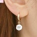 Gold Small Loop Earrings With Dangling Cubic and Solid 14k - Etsy