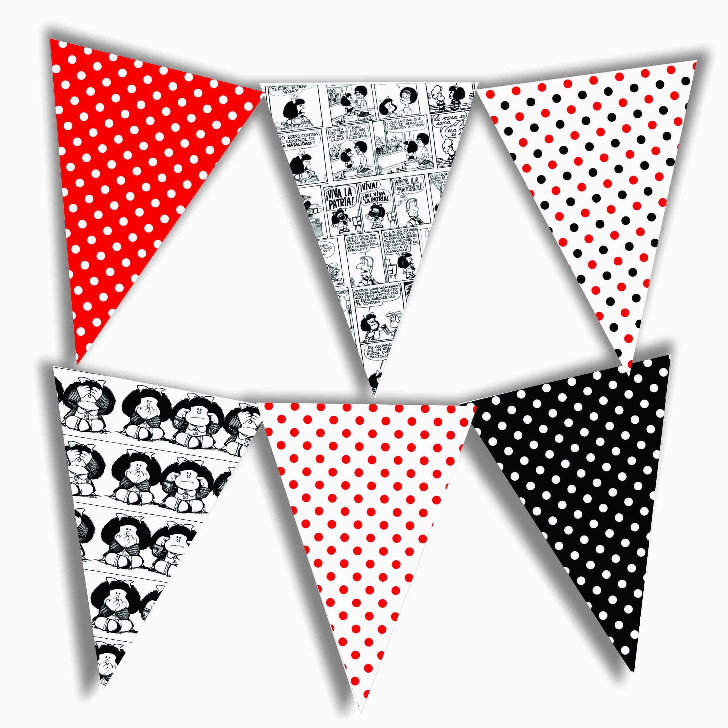 Mafalda Birthday Printable Kit, Pennants, Circles, Boxes, Instant ...