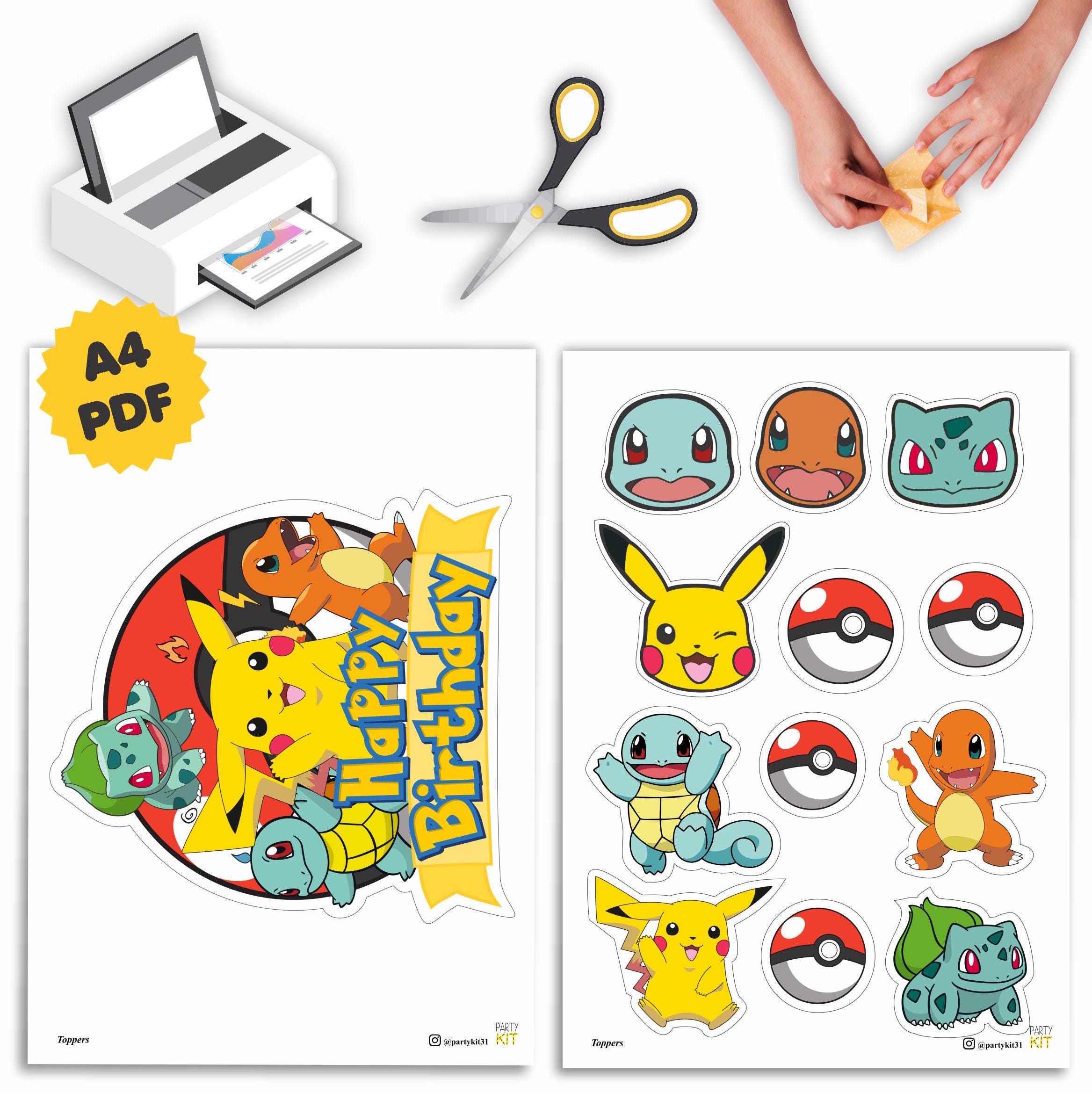 Pokemon Pikachu Cake Topper Instant Digital Download printable-pdf ...
