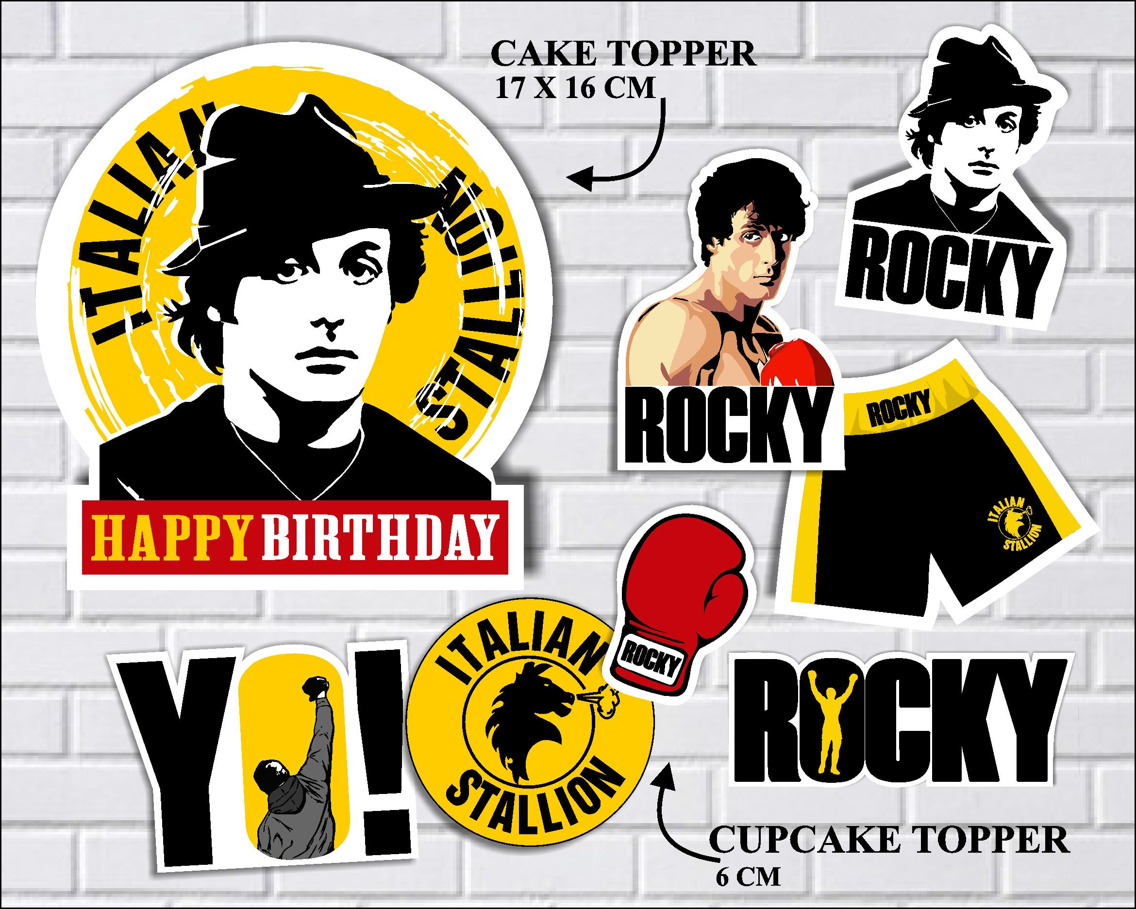 Rocky Balboa Box Party Kit Decoration- Topper-banner Invitation Digital ...