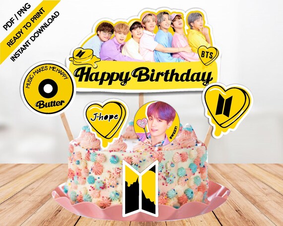 BTS Cake Topper Butter-instant Digital Download | Etsy