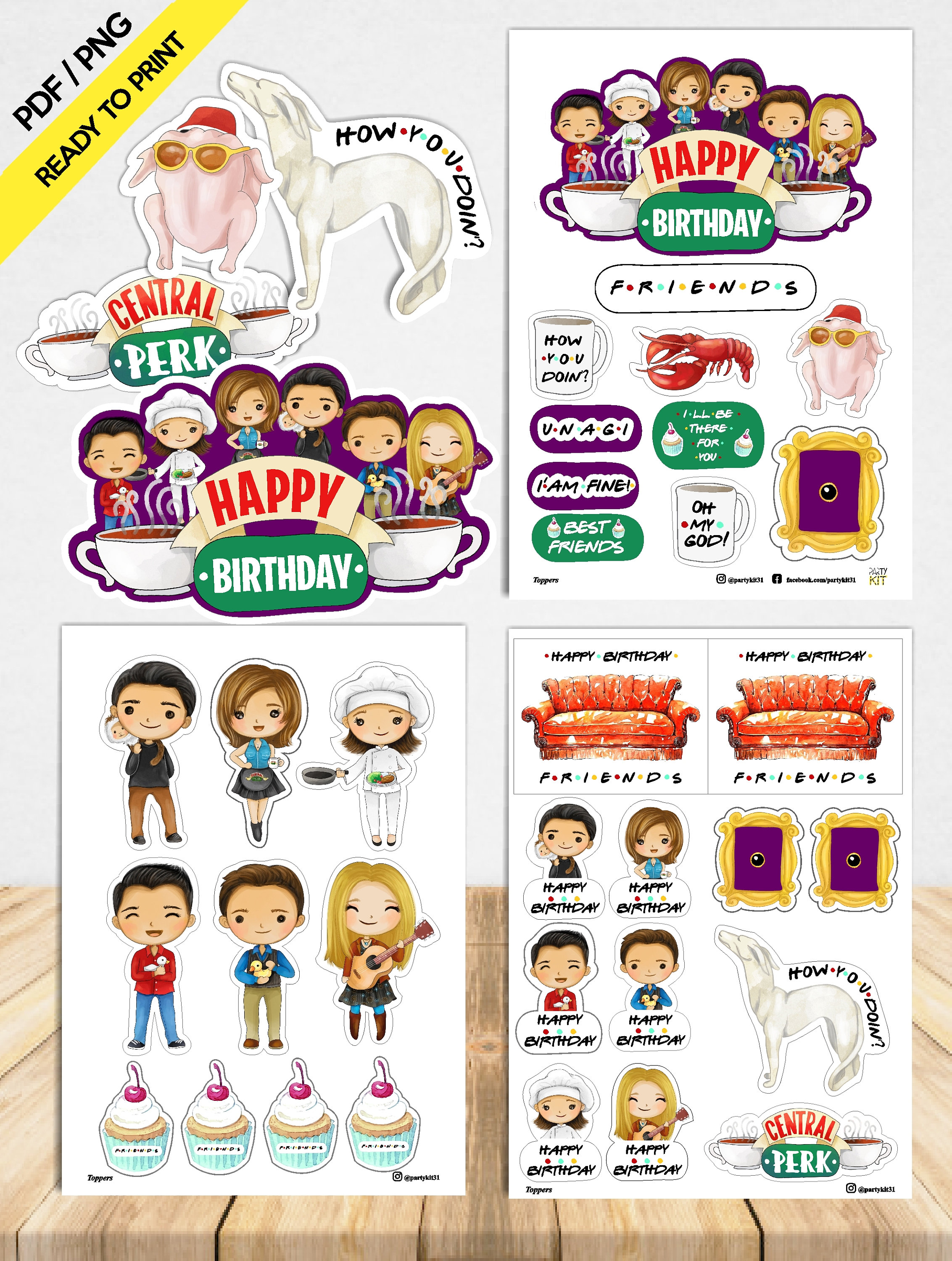 FRIENDS Cake Topper Instant Digital Download-printable-pdf / PNG Party ...
