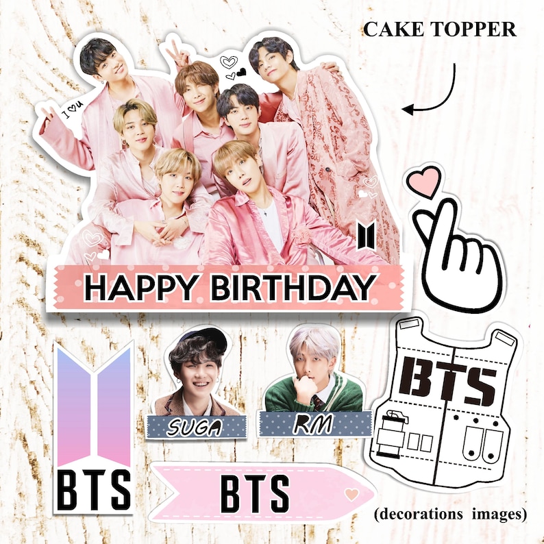 BTS Birthday Party Decorations Digital Printable Kit Pack School Army ...