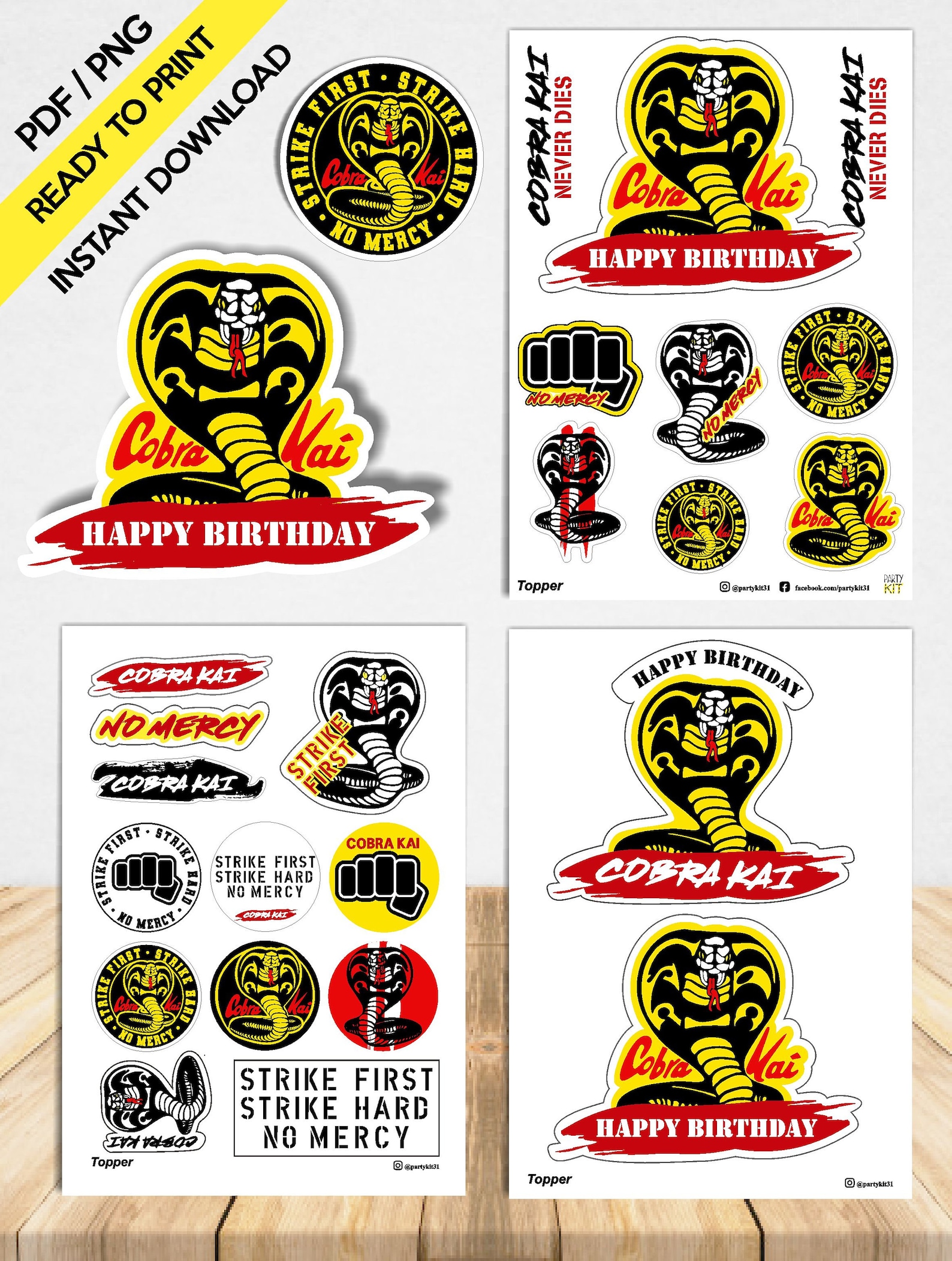Cobra KAI Cake Topper- Instant Digital Download -printable-pdf/png ...