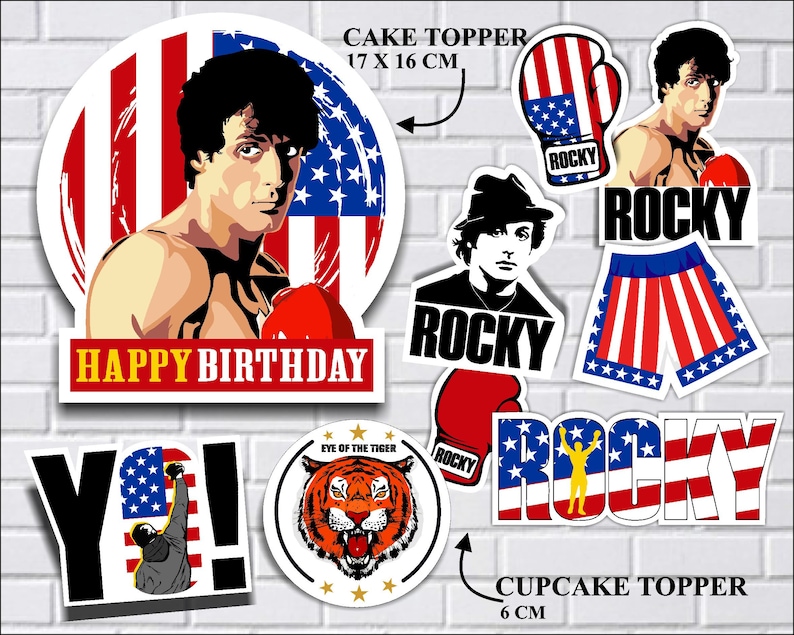 Rocky Balboa Box Party Kit Decoration Topper-banner - Etsy