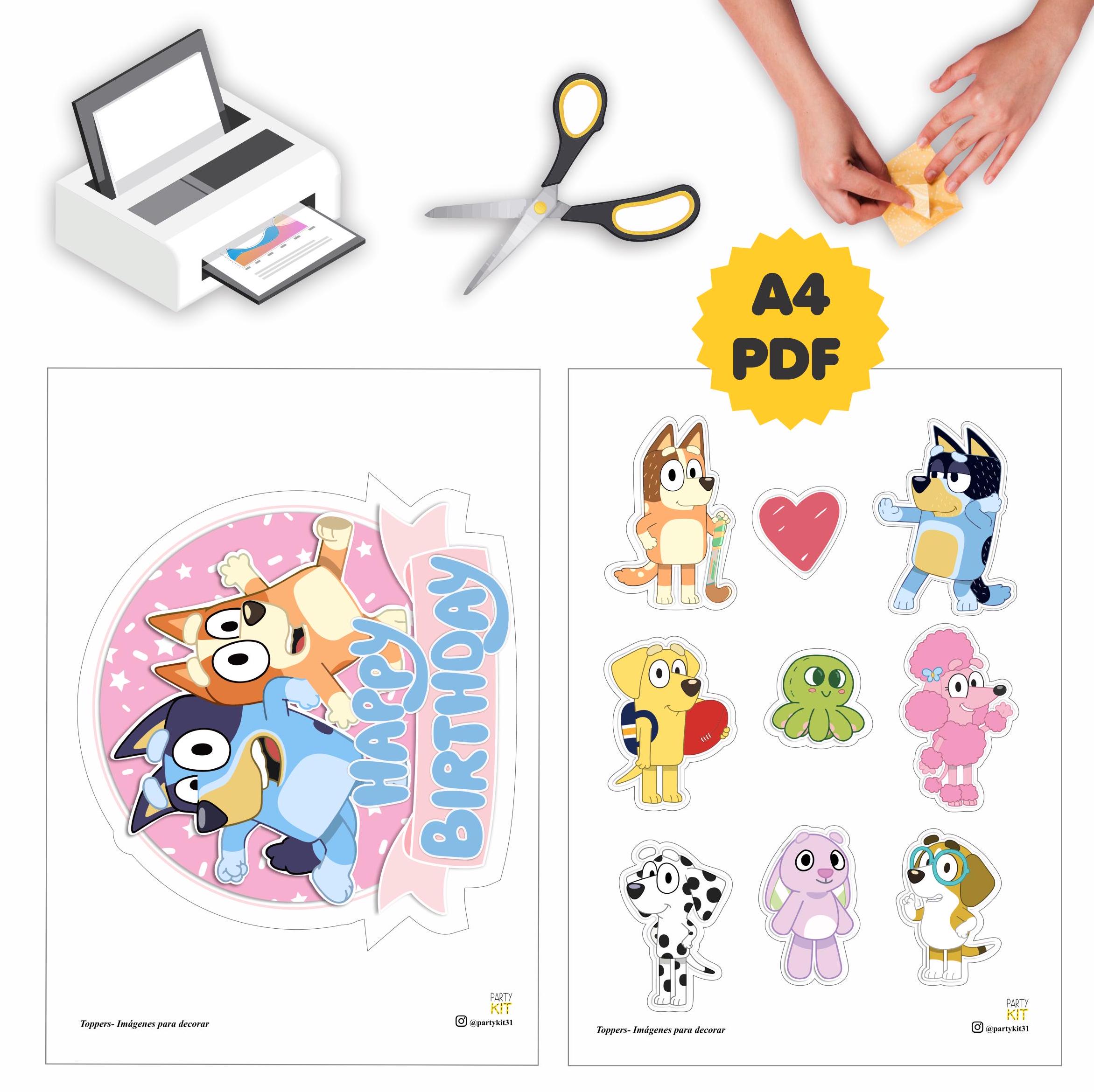 BLUEY Cake Topper Instant Digital Download printable-pdf Party Supplies ...