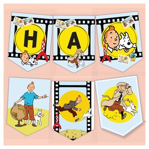 Tin Tin Printable Party Kit DIGITAL- Cake Topper -banner-pdf PNG Party ...