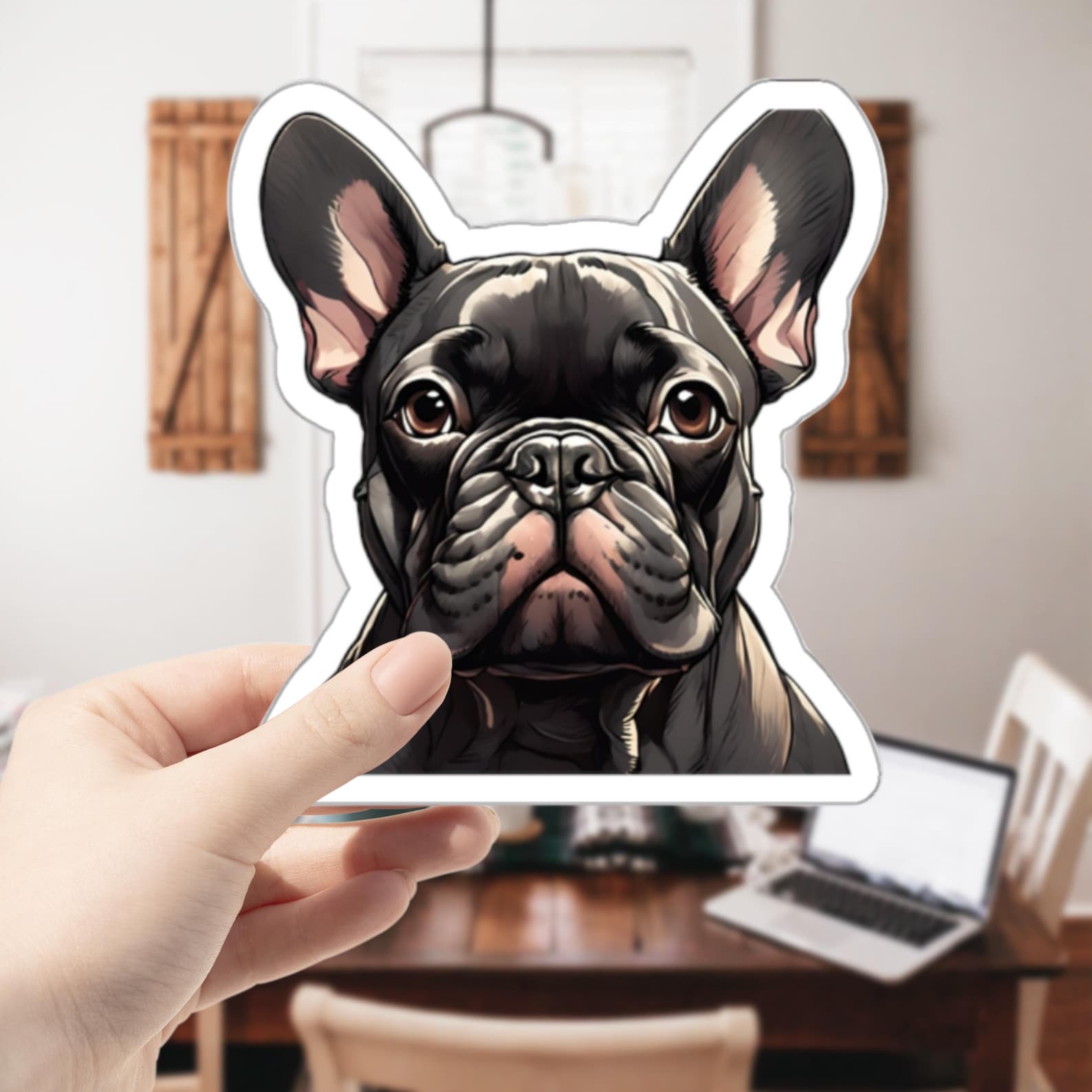 French Bulldog Sticker, Frenchie Decal, Waterproof Vinyl Sticker for ...