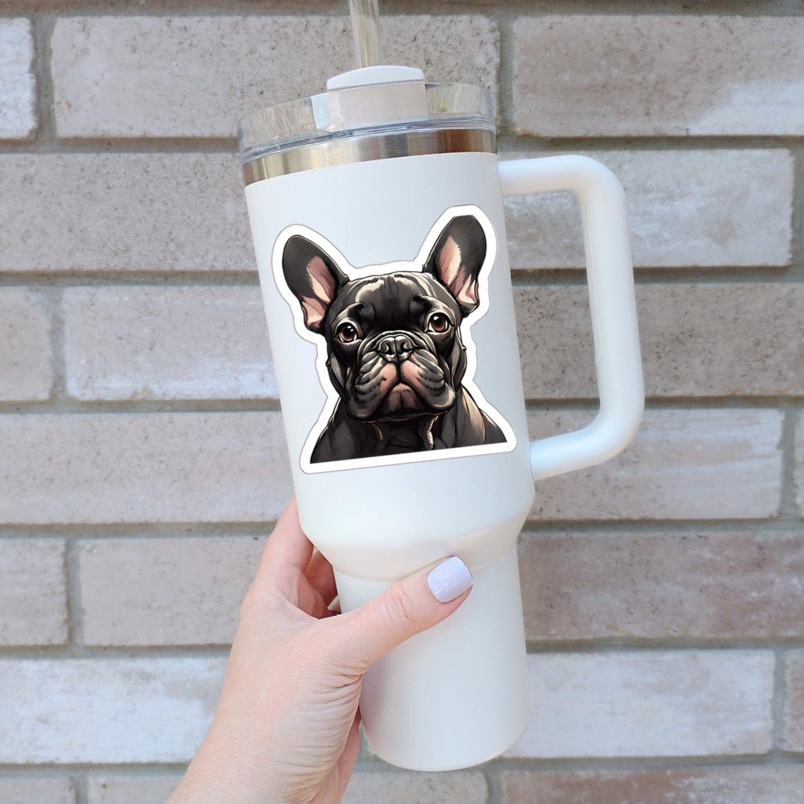 French Bulldog Sticker, Frenchie Decal, Waterproof Vinyl Sticker for ...