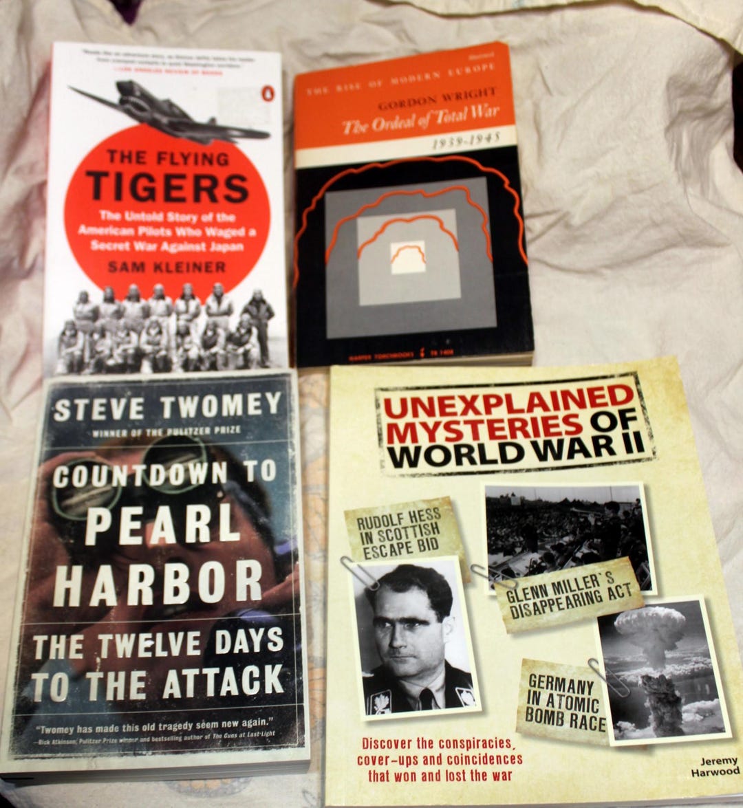 WWII Non-fiction History Books - Four Books - Flying Tigers, Pearl ...