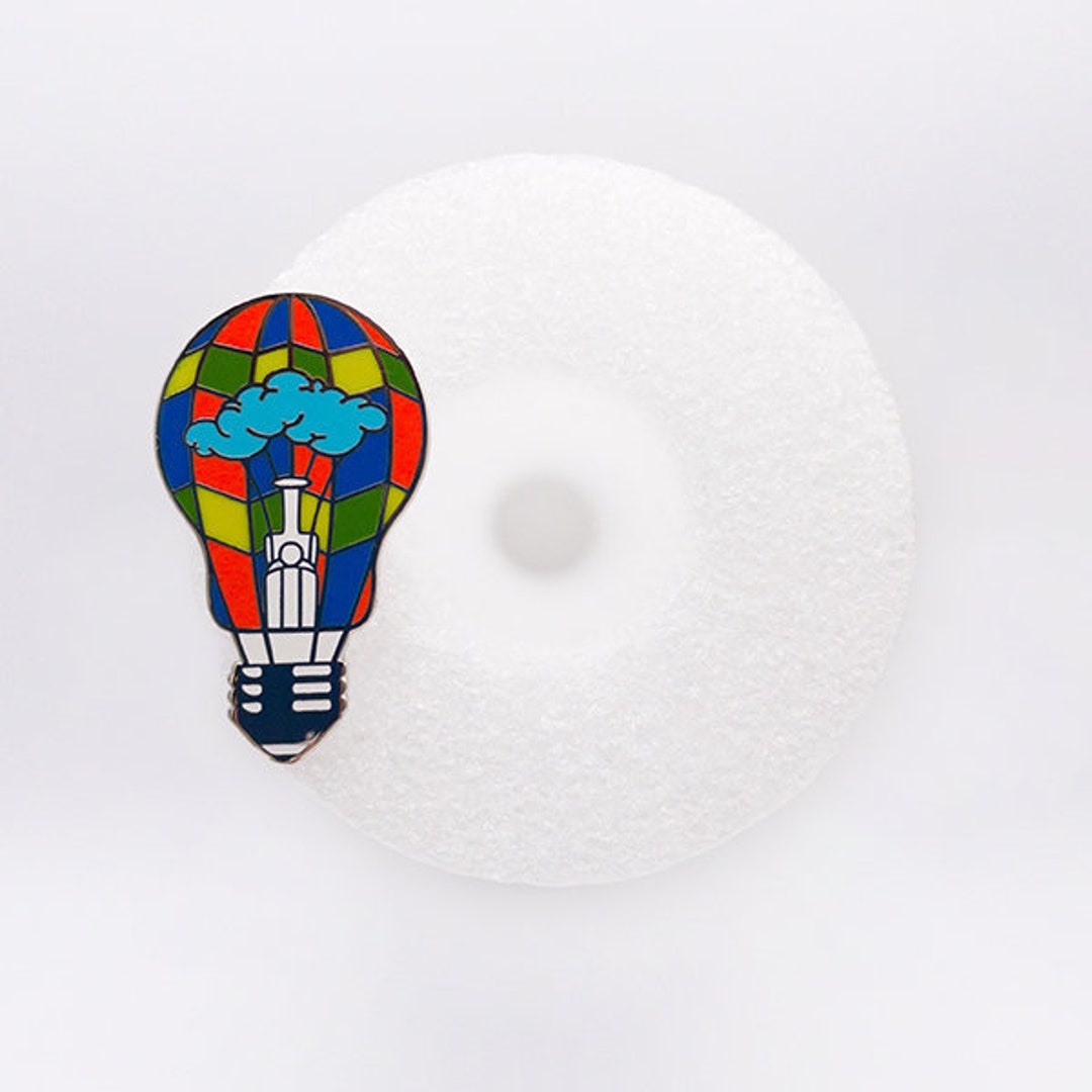 Light Bulb Hot Air Balloon Enamel Pin - Etsy