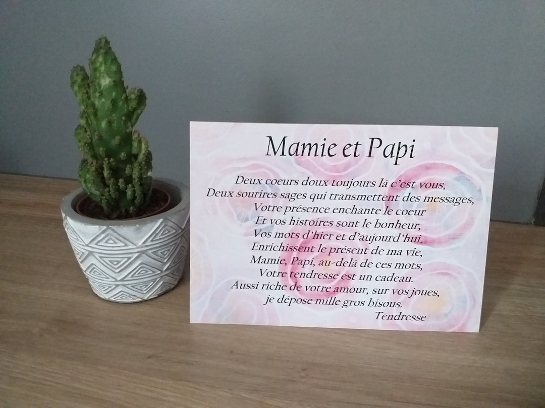 Grandma and Grandpa Poem Card - Etsy