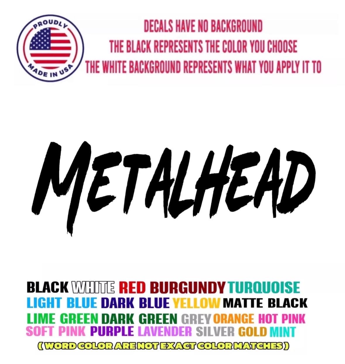 Metalhead Decal / Sticker Car Window Vinyl Outdoors Rock Heavy Metal - Etsy