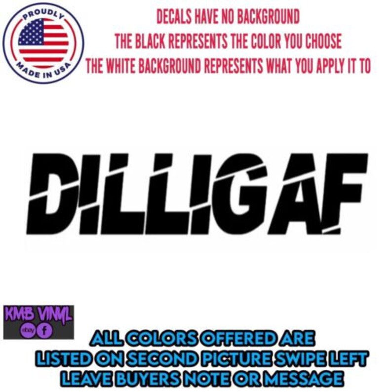 Dilligaf Decal / Sticker - Etsy