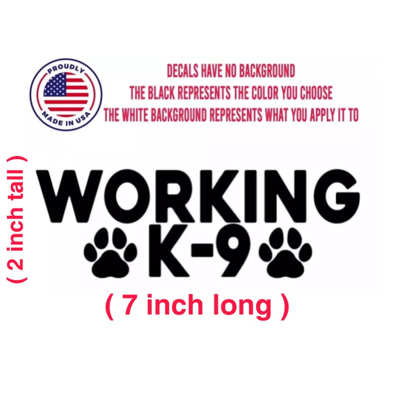 Working K-9 Decal / Sticker Outdoor Car Truck Window - Etsy