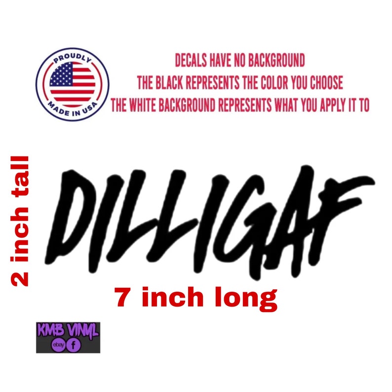 Dilligaf Dgaf Does It Look Like I Give A F Decal / Sticker Car Truck ...