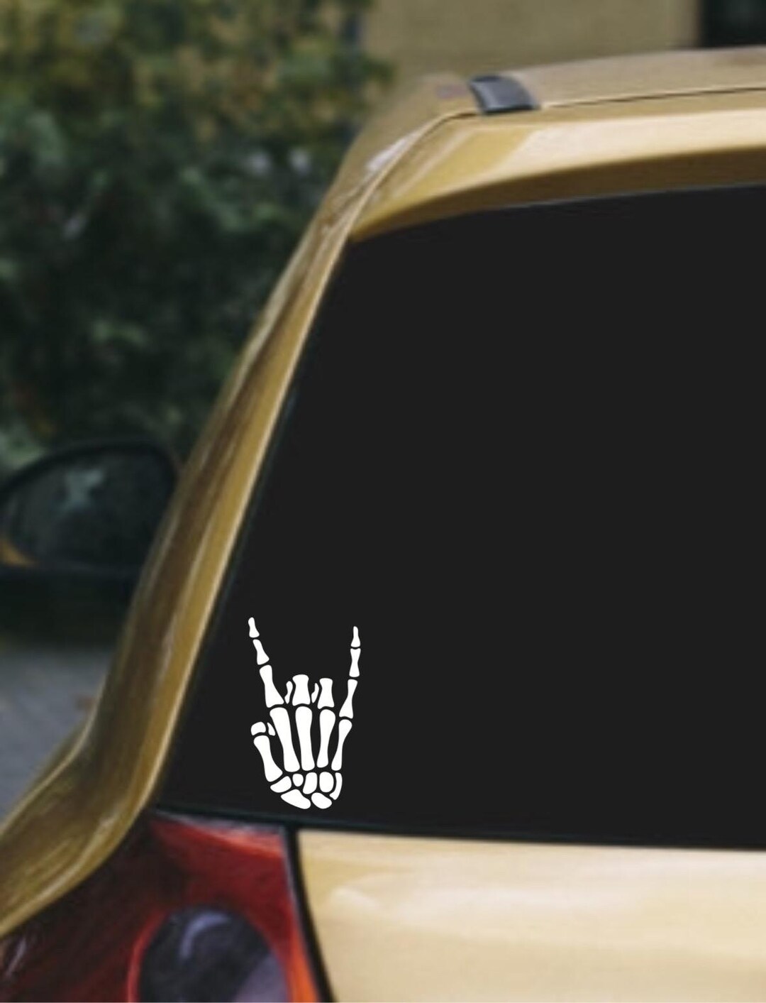 Rock Out Bone Hand Metal Rock Blegh Decal / Sticker Car Window Vinyl ...