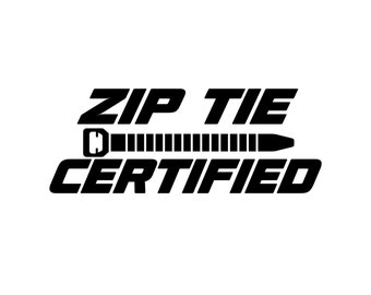 Certified Zip Tie Sticker Decal Tp 1165 Vinyl JDM Euro Truck Car Window ...