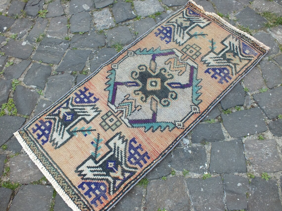 Mini RugTraditional Rug Purple Small Rug Decorative Rug 94 | Etsy