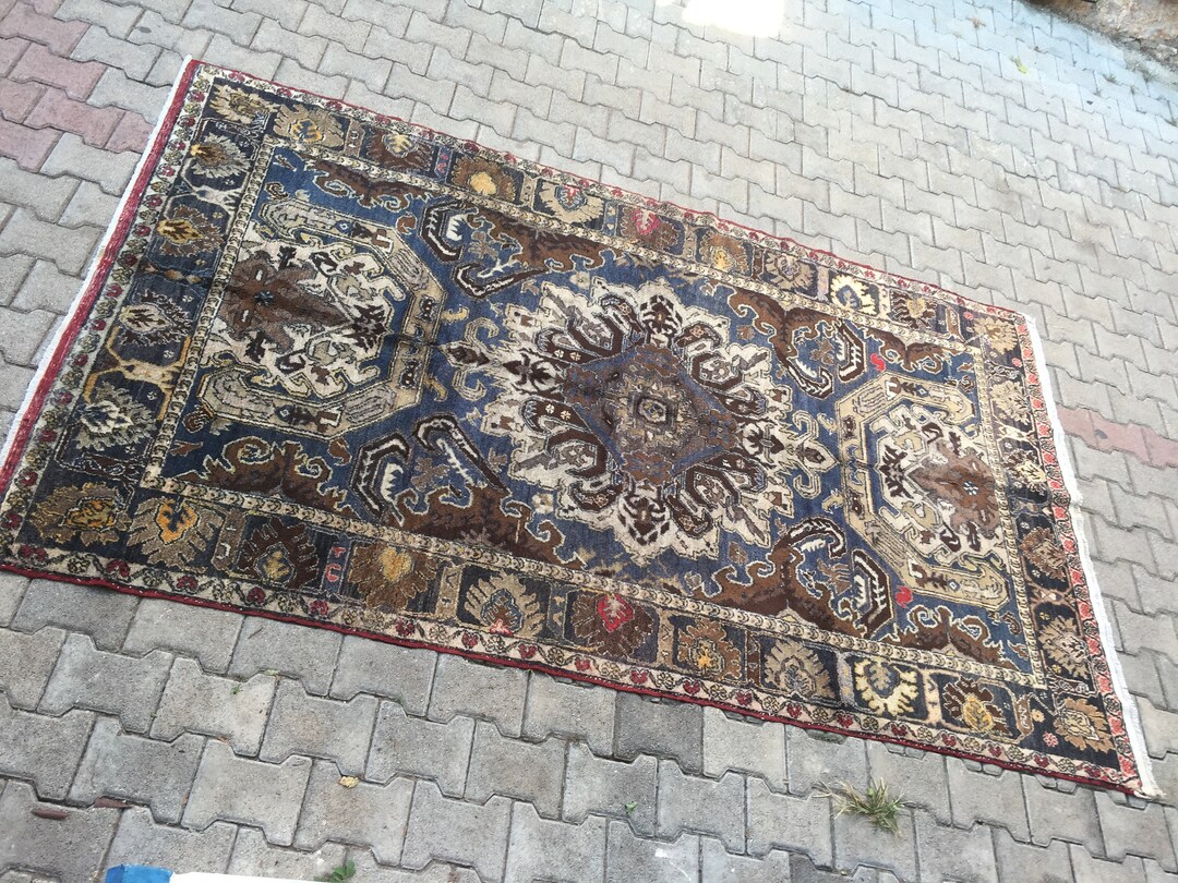 Antique Rug Hand Knotted Rug Unique Rug Bohemian Floor Rug Caucasian ...