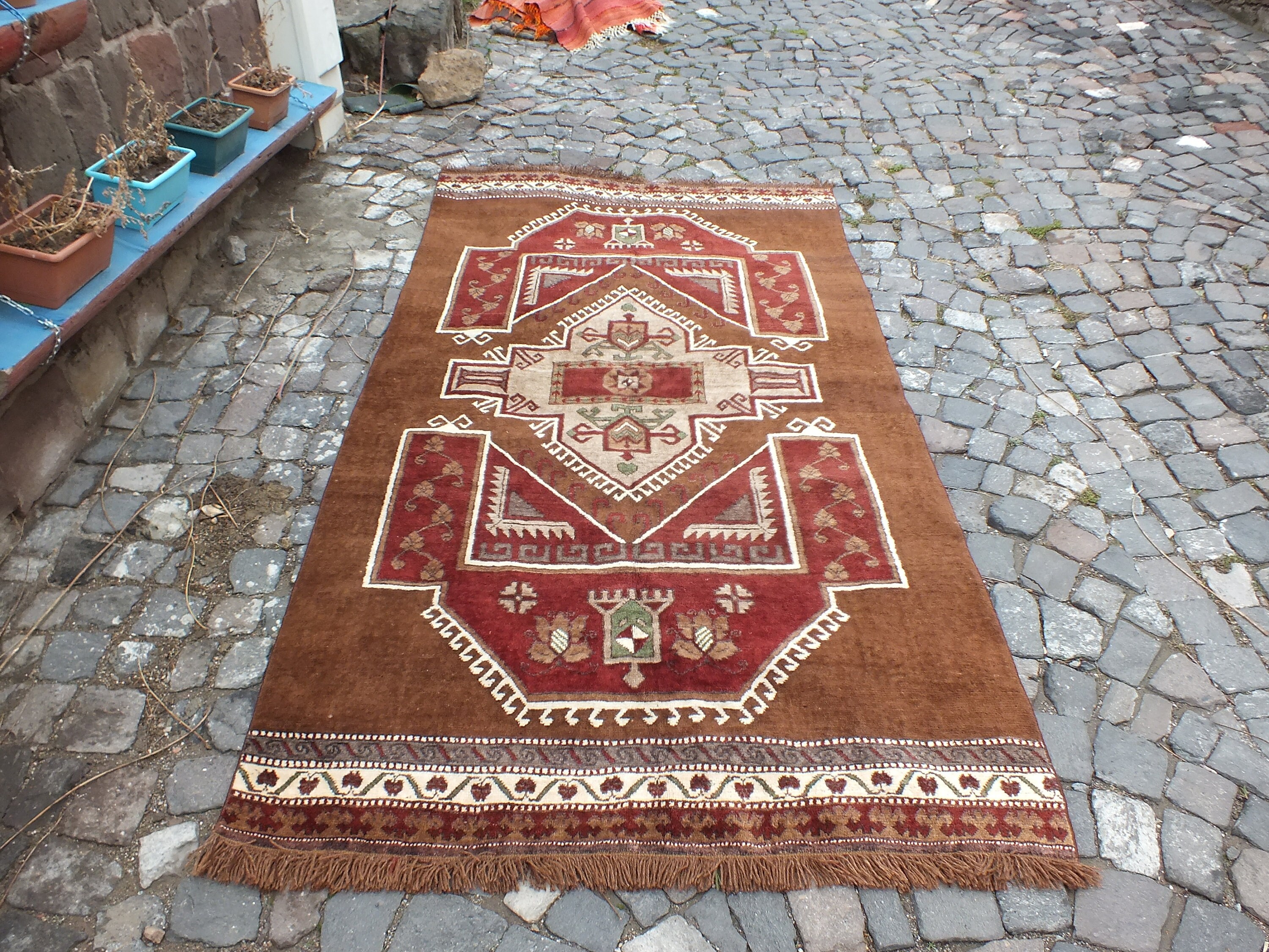 Caucasian Rug Unique Rug Kazak Rug Camel Hair Rug 280 x | Etsy