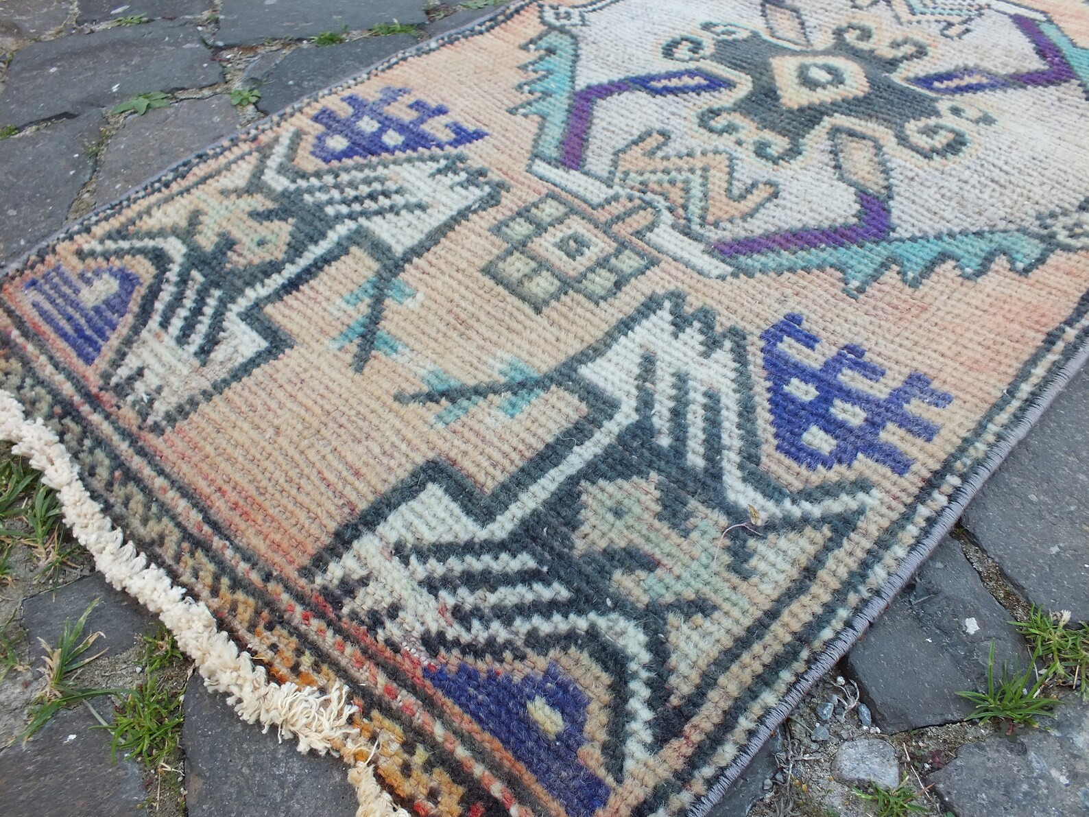 Mini RugTraditional Rug Purple Small Rug Decorative Rug 94 | Etsy