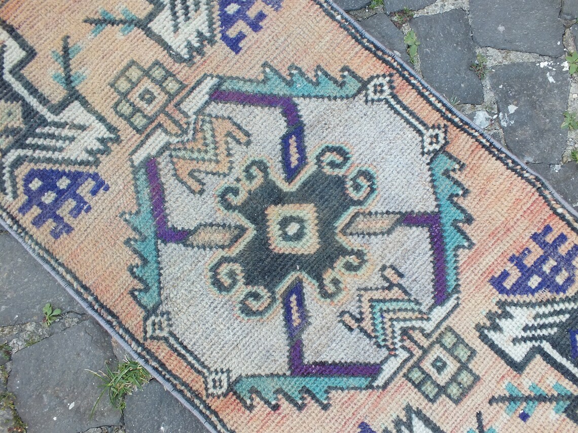 Mini RugTraditional Rug Purple Small Rug Decorative Rug 94 | Etsy