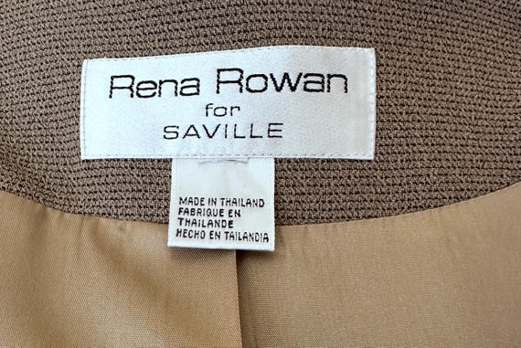 Vintage Rena Rowan for Saville Women Beige/Black Text… - Gem