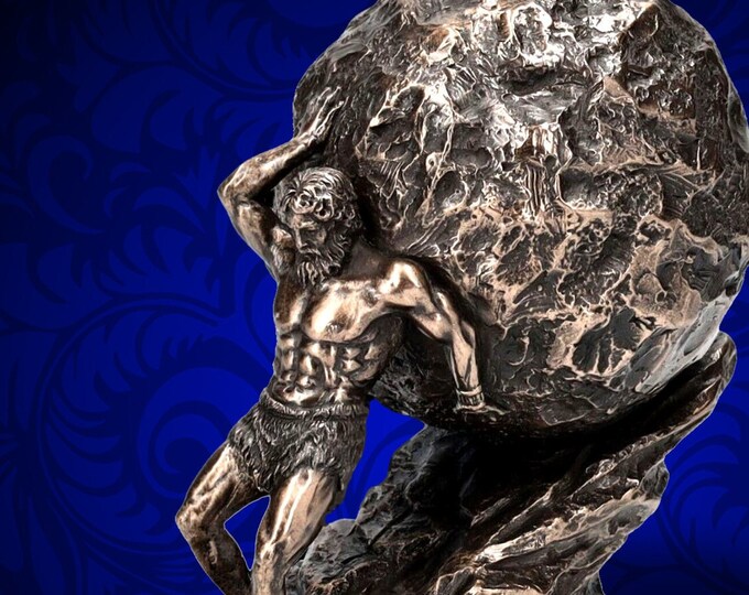 Desktop Statue of Sisyphus Dude Who Spends Eternity Rolling a Boulder ...