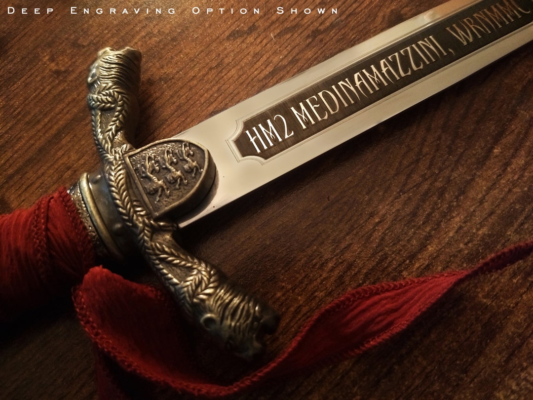 Personalized Medieval Dagger With Deep-red, Hand-dyed, Silk-wrapped ...