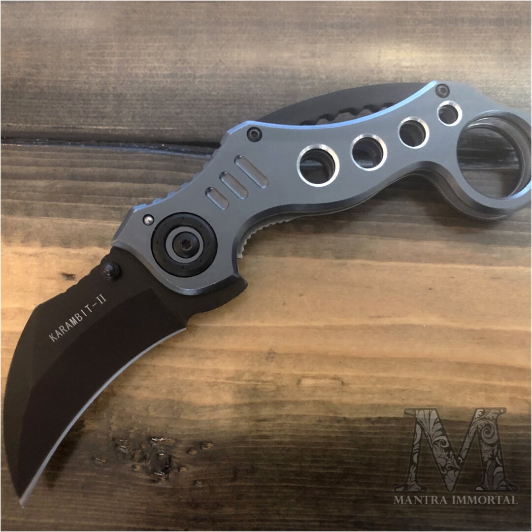 Custom-engraved Kestrel Folding Karambit Knife With 3CR13 Steel Blade ...