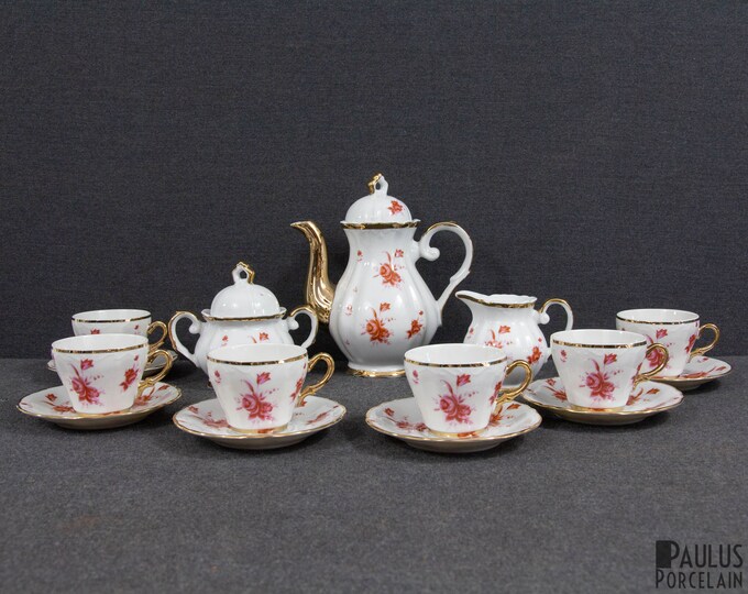 A Beautiful Coffee Set With Ample Gilding and a Floral Decoration - Etsy