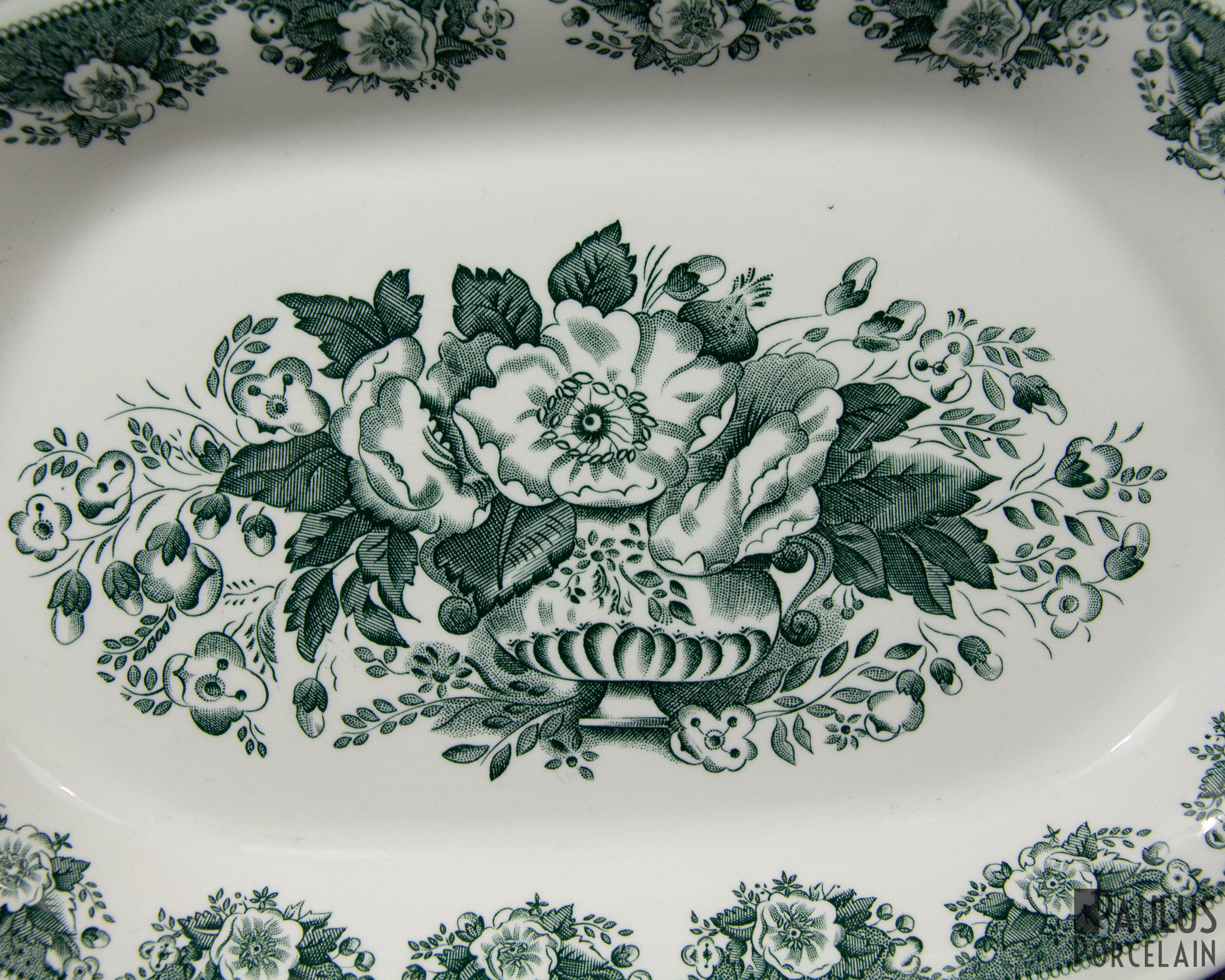 A Beautiful Villeroy & Boch Balmoral green Large Oval - Etsy