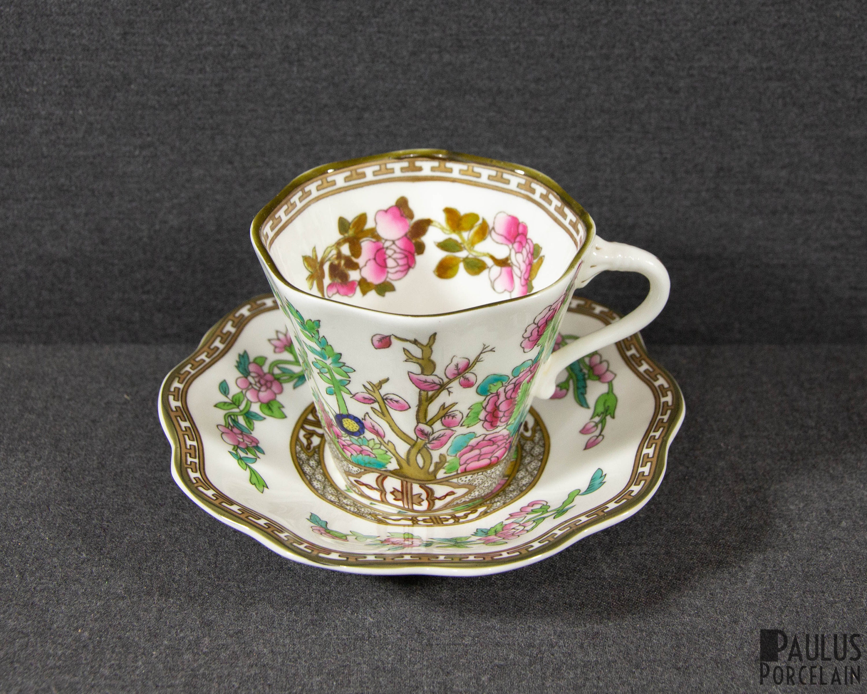 A Beautiful Coalport Indian Tree Coffee Cup and Saucer Made of - Etsy