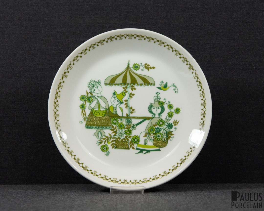 A Vintage Figgjo Flint Norway Market Lunch Plate/ Breakfast Plate or ...