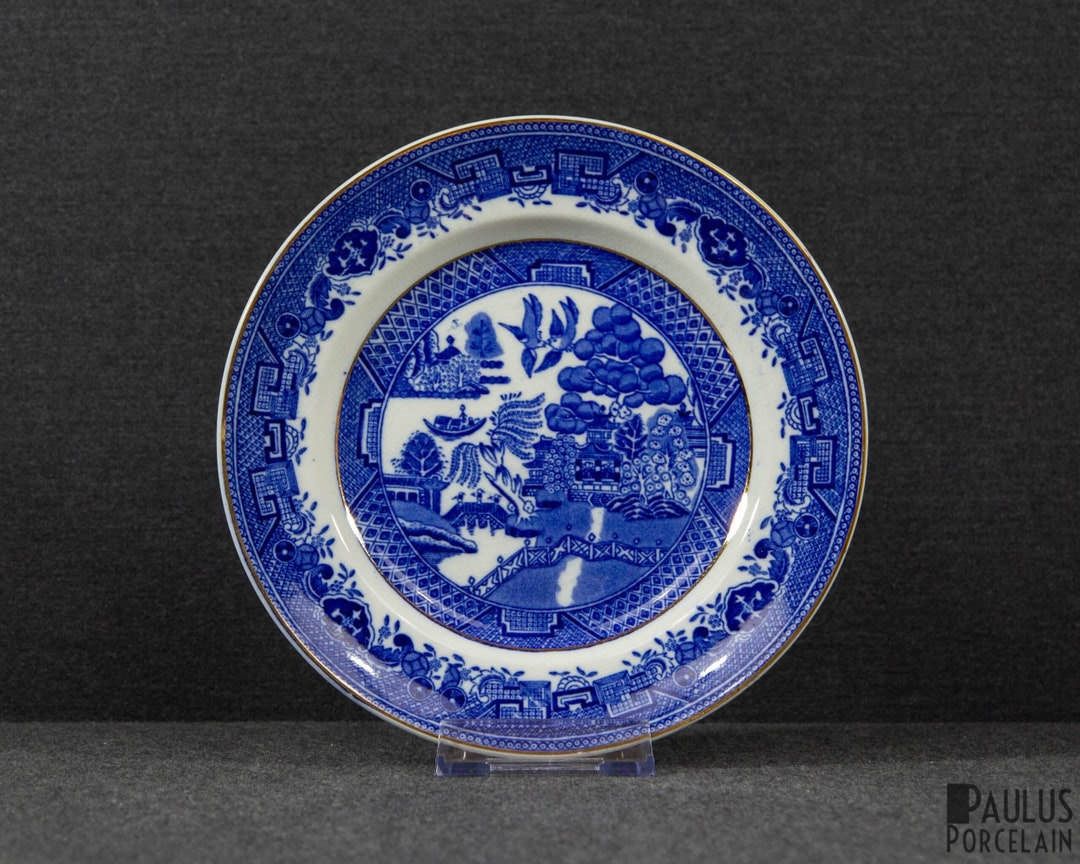 A Charming Victoria Willow Pattern Cake Plate, Side Plate or Salad ...