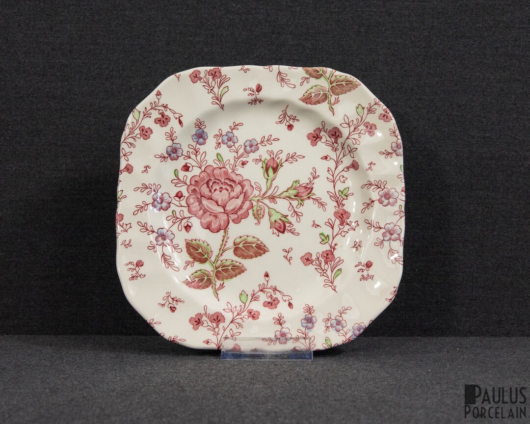 A Beautiful Johnson Brothers Rose Chintz Square Platter unused ...