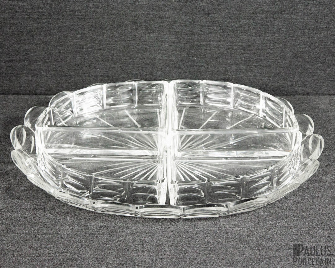 A Stunning Large Antique Sectioned Cut Crystal Dish - Etsy