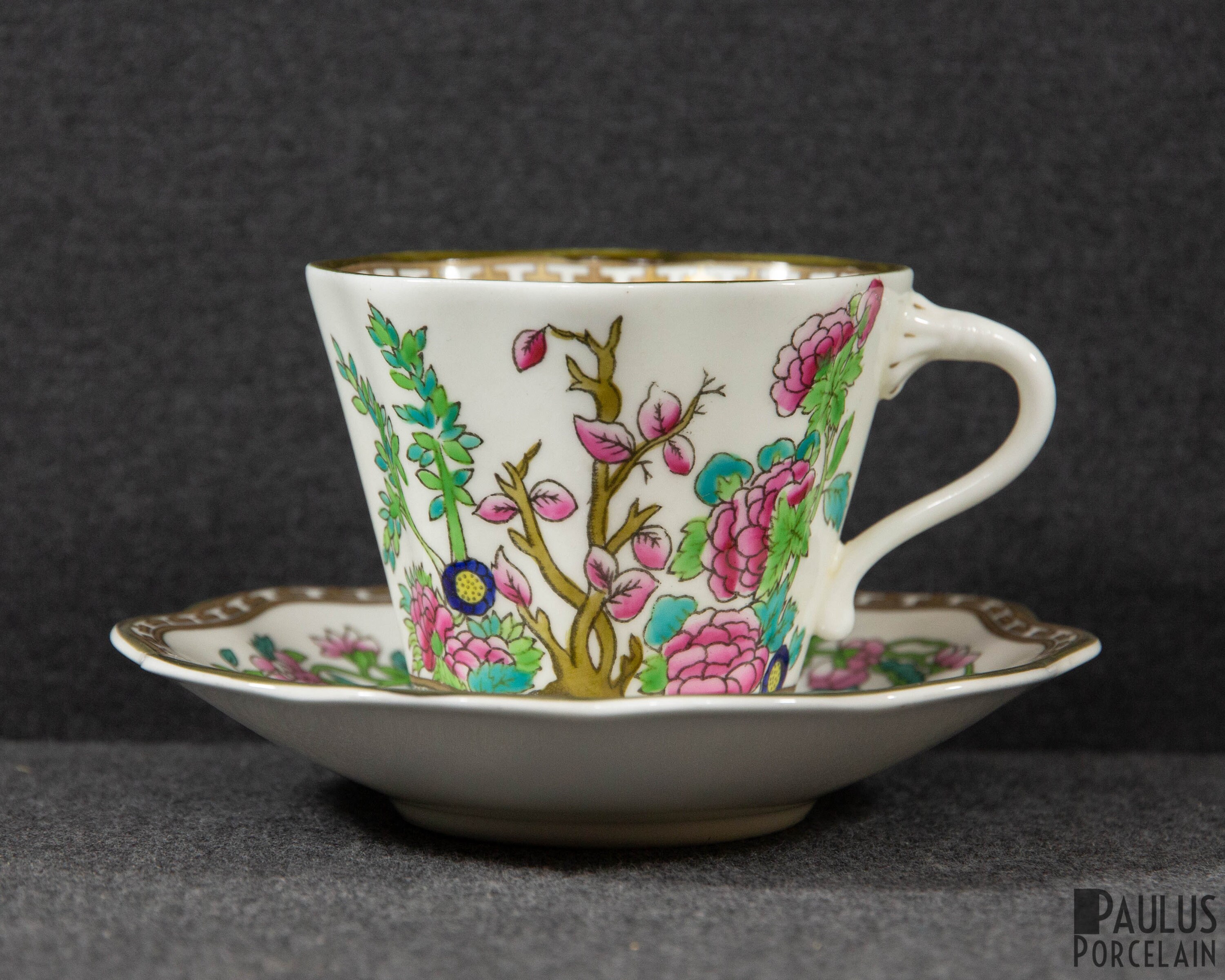 A Beautiful Coalport Indian Tree Coffee Cup and Saucer Made of - Etsy
