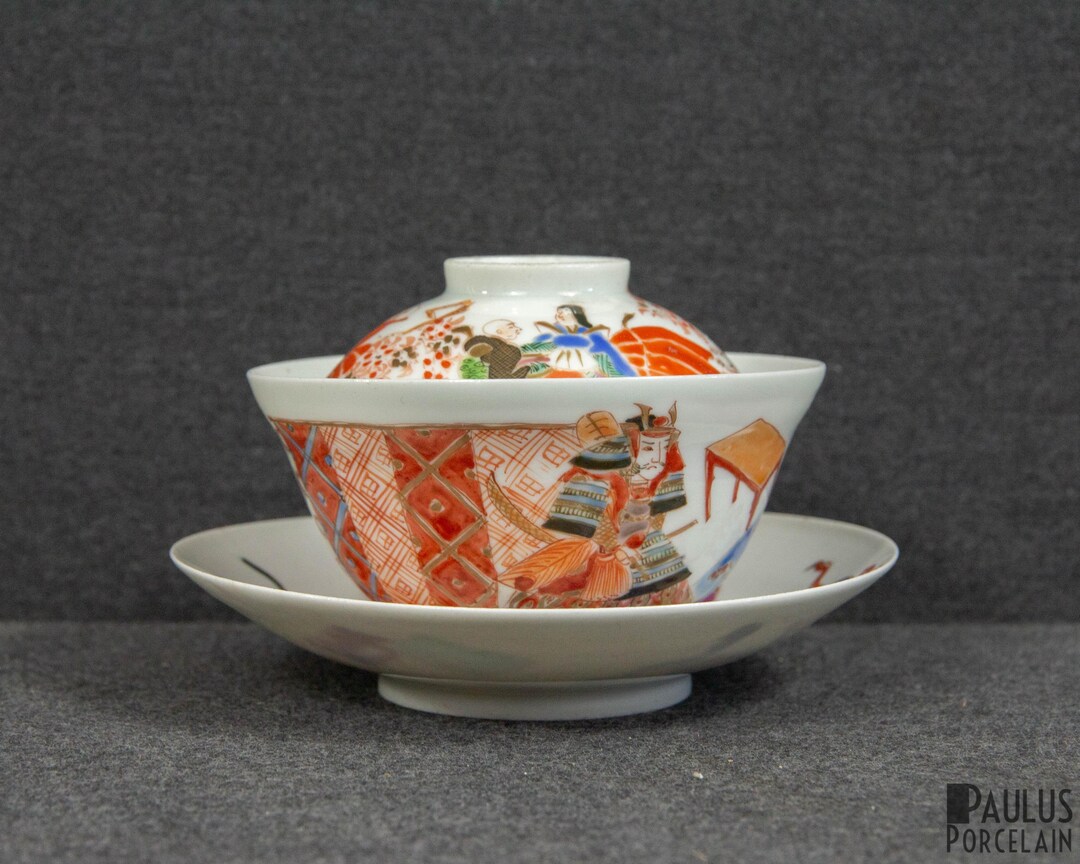 A Japanese Eggshell Tea Bowl With Cover and Saucer - Etsy