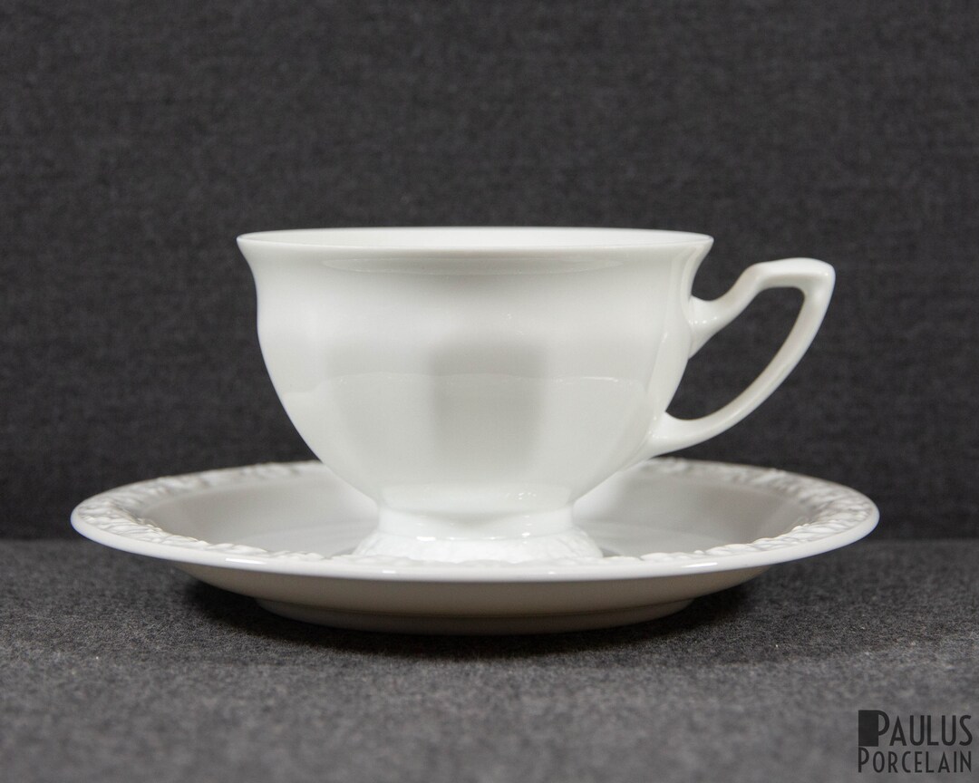 A Rosenthal Maria White Teacup and Saucer Made of Crisp White Porcelain ...